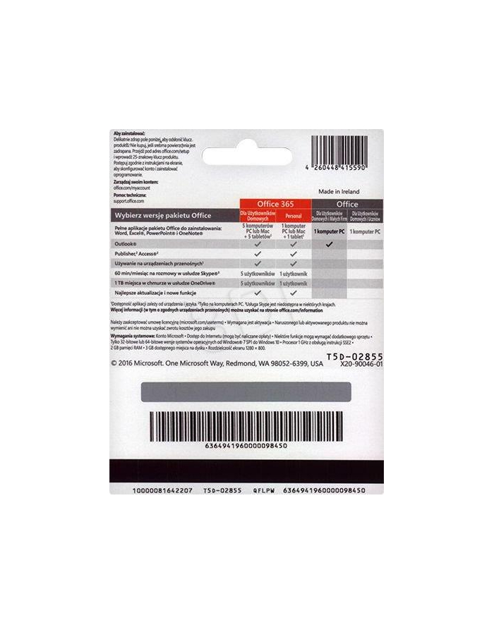 MICROSOFT T5D-02855 Microsoft Office 2016 Home and Business (1 stan ... MICROSOFT T5D-02855 Microsoft Office 2016 Home and Business (1 stan ...
